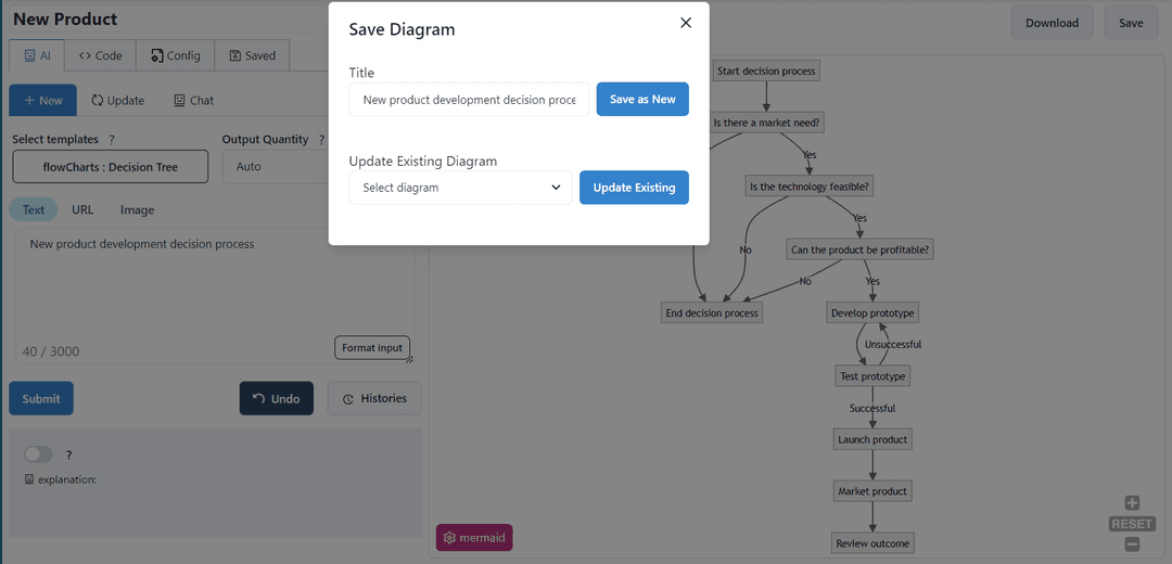 Creating, Chatting, and Updating Diagrams | Diagramming AI | Diagramming AI